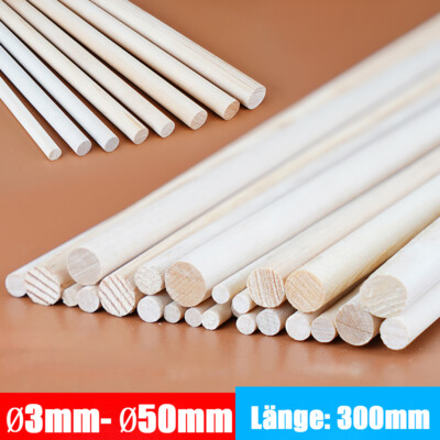 Rundstab Buche Ø 3 bis 50mm x 300mm, Holzrundstab, Rundstäbe Holzstab ...