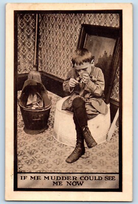 Plankinton South Dakota Postcard Children Smoking If Me Mudder Could ...