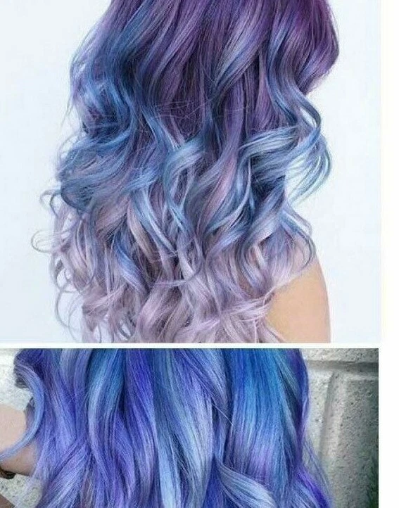 Blue Colorful Ombre Hair