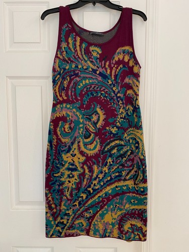 Peruvian Connection Dress Knee-length Pima Cotton Knit Plum Purple Teal ...