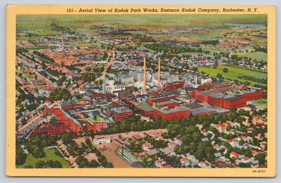 Aerial View of Kodak Park Works Eastman Kodak Co Rochester NY Linen ...