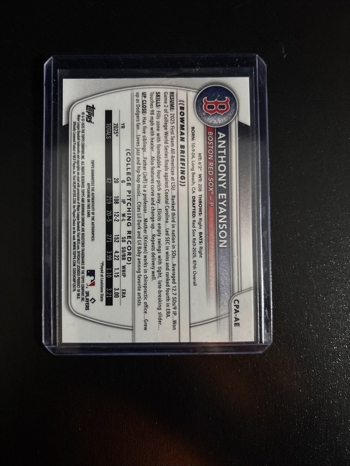Anthony Eyanson 1st Bowman Auto CPA-AE | eBay