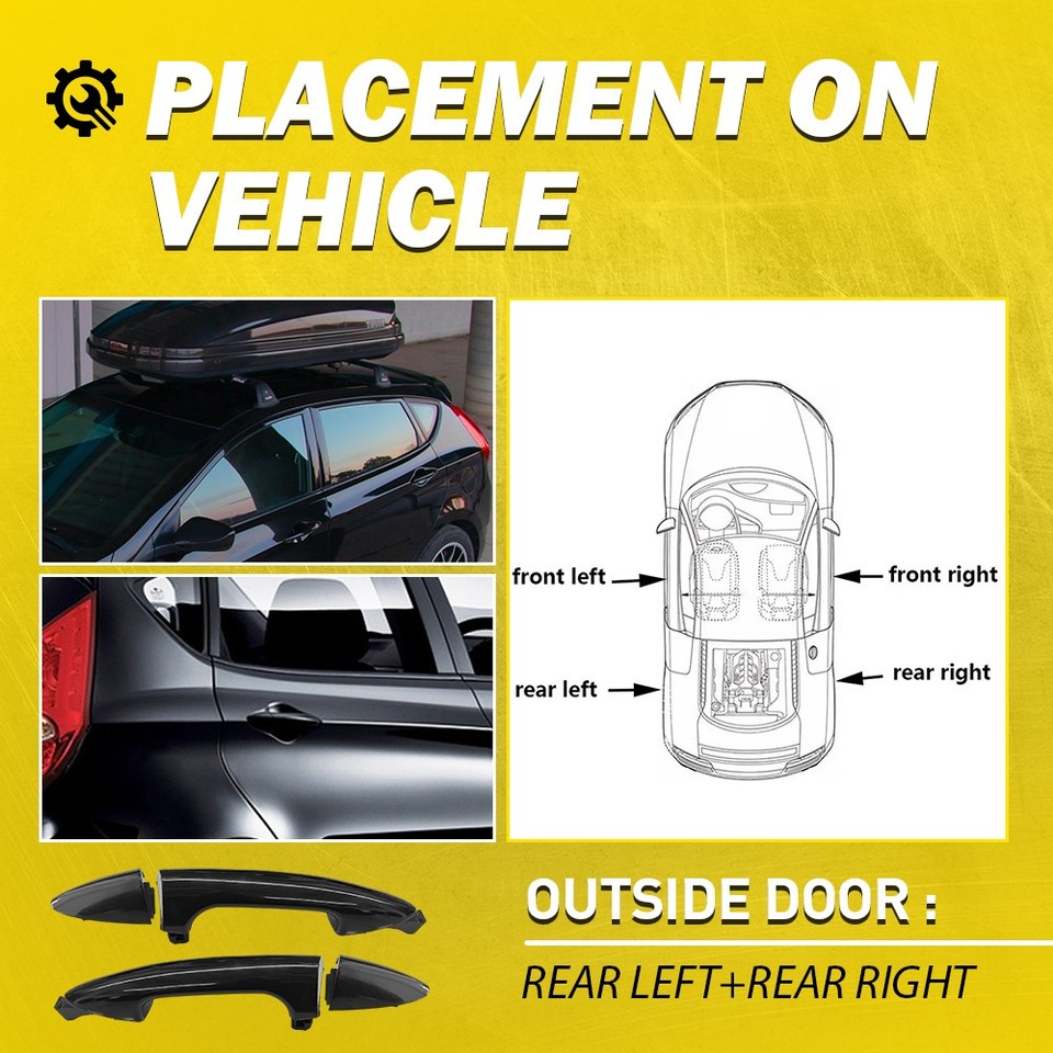 Rear Exterior Outer Door Handle for 2012-17 Hyundai Accent 82651-1R0500 ...