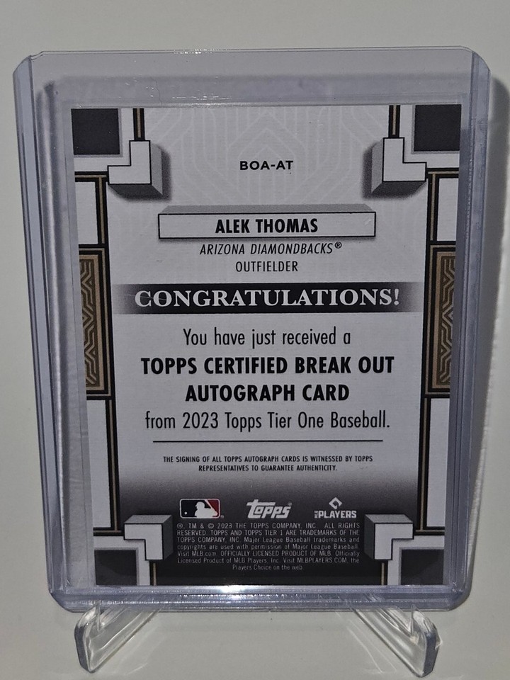 Alek Thomas 2023 Topps Tier One Breakout Autograph Auto Card #110/299 # ...