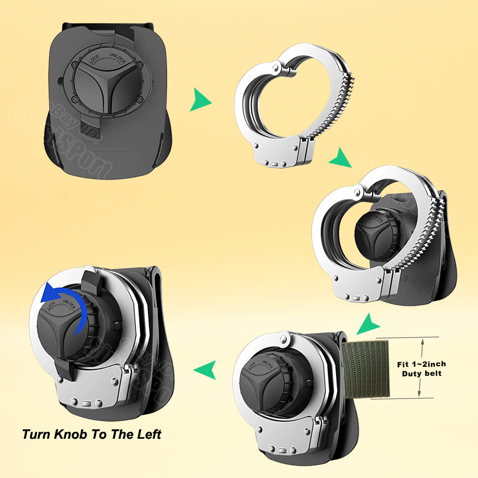 Police Duty Handcuff Holster Fit S&W Cuffs ASP CTS Peerless Cuffs Chain ...