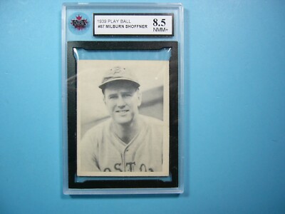 1939 PLAY BALL GUM MLB BASEBALL CARD 87 MILBURN SHOFFNER ROOKIE KSA 8.5 ...