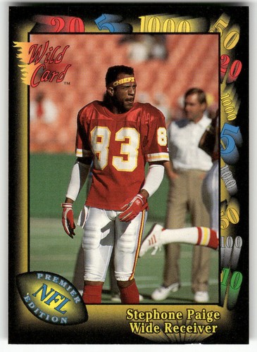 1991 Wild Card #25 Stephone Paige Kansas City Chiefs | eBay
