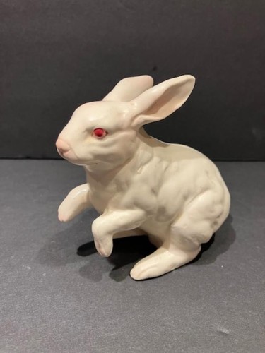 Vintage Lefton White Jack Rabbit Pink Figurine Porcelain Ceramic Bunny | eBay