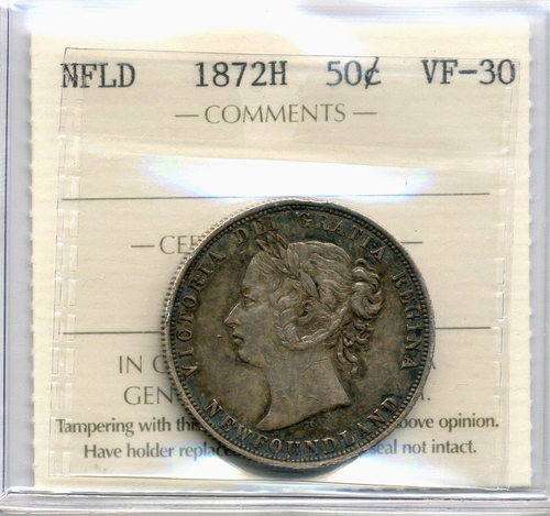 1872H Newfoundland 50 Cents - Very Fine, ICCS VF30 | eBay