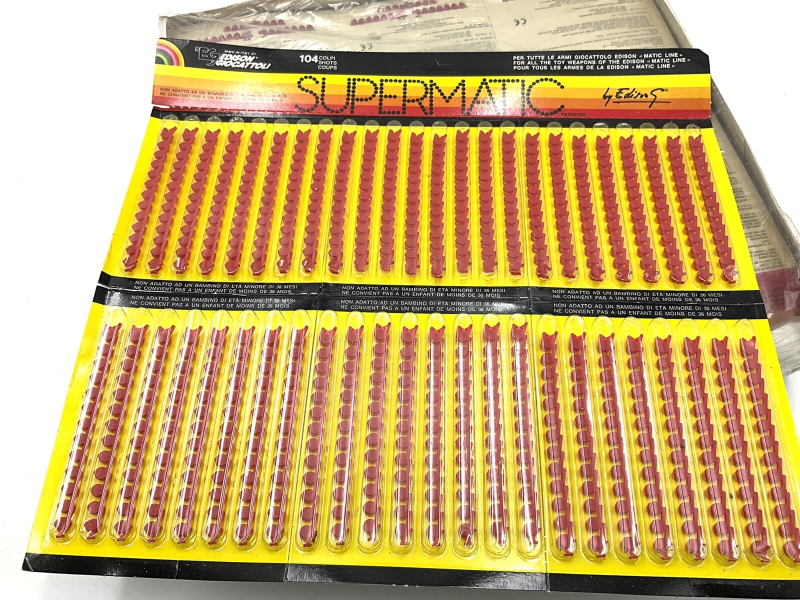 Supermatic Cap Strips By Edison Giocattoli Italy full case 5616 caps# ...