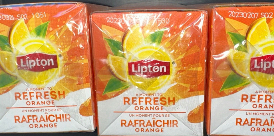 LIPTON 🍊 REFRESH ORANGE FLAVORED HERBAL TEA 3 Boxes = 84 Bags 🍊👀👀👀👀 | eBay