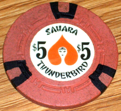 $5 1ST EDT 1964 GAMING CHIP FROM THE SAHARA THUNDERBIRD CASINO LAS ...