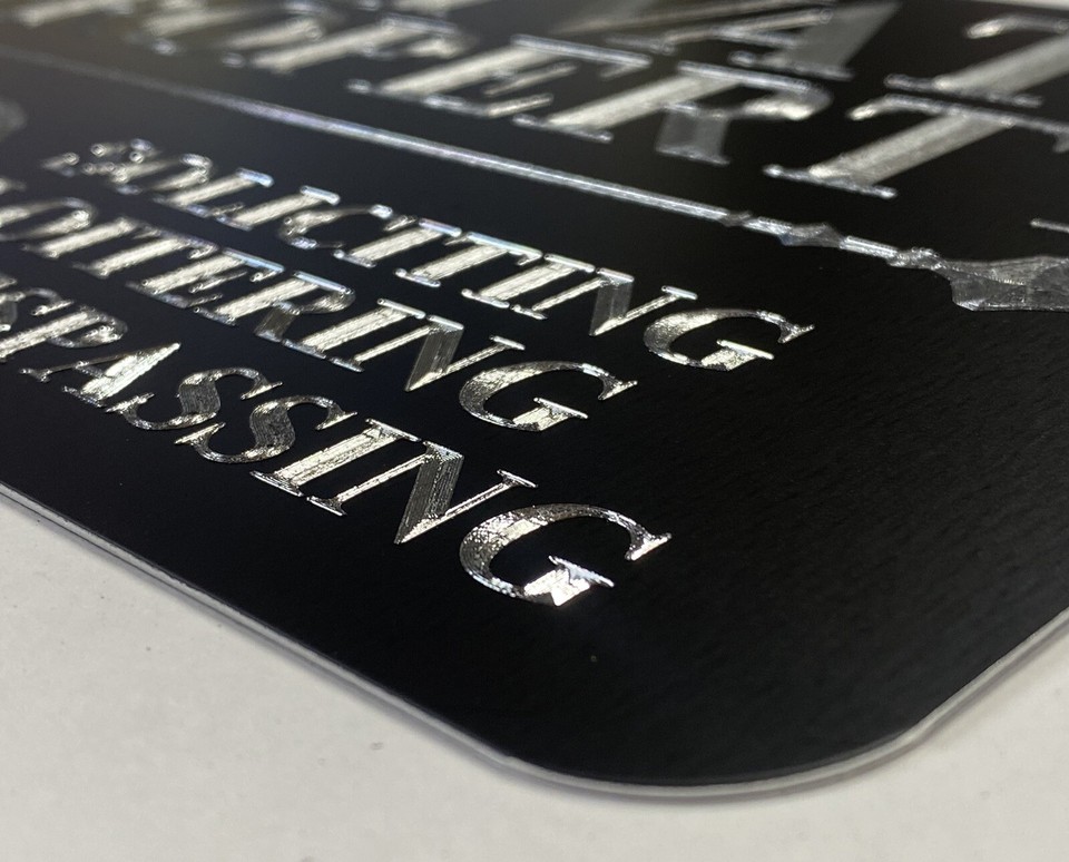 Engraved Private Property No Soliciting Trespassing Metal 11.5x7.5 ...