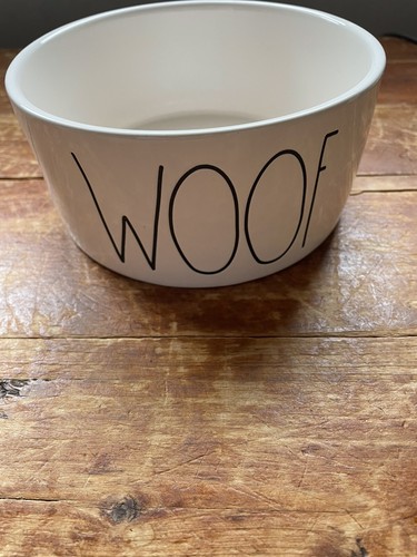 Rae Dunn 6 1/2” Dog Food/Water Bowl Dish “Woof “Artisan Collection. New ...