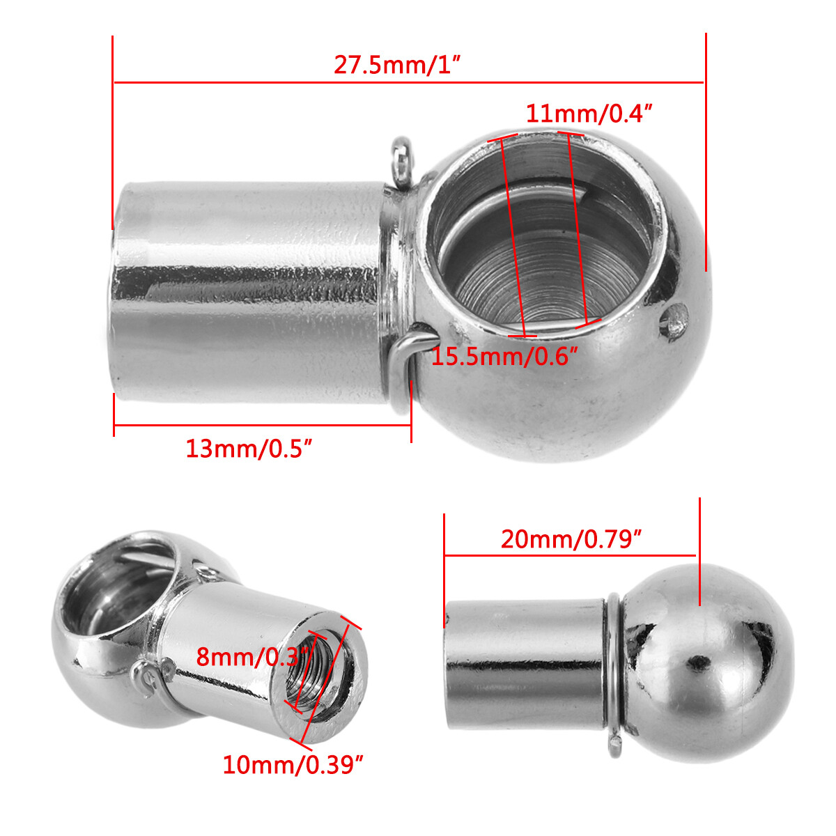 2pcs M8 thread Gas Strut End Fitting Metal For Gas struts Gas Spring ...