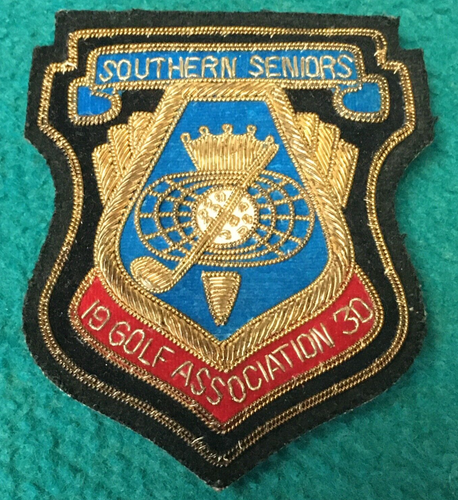 1930 Vintage : SOUTHERN SENIORS GOLF ASSOCIATION "Bullion/Velvet" CREST ...