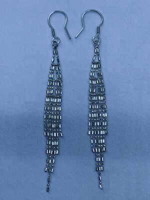 925 Silver 2.25", 3"w/hook Dangler Dangling Earrings Hook Taxco Mexico ...