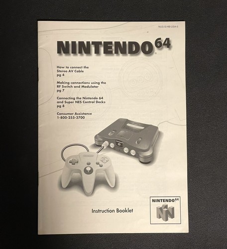Official Nintendo 64 System Manual N64 Console Instruction Booklet ONLY ...