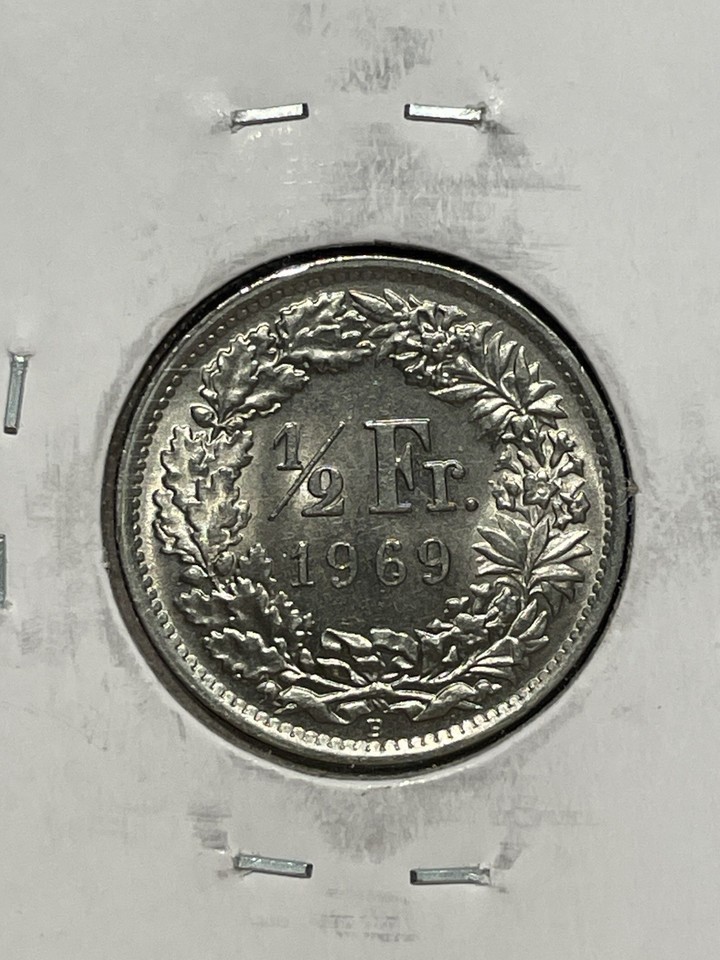 1969 - 1/2 Franc Coin from Switzerland, a very nice uncirculated coin ...