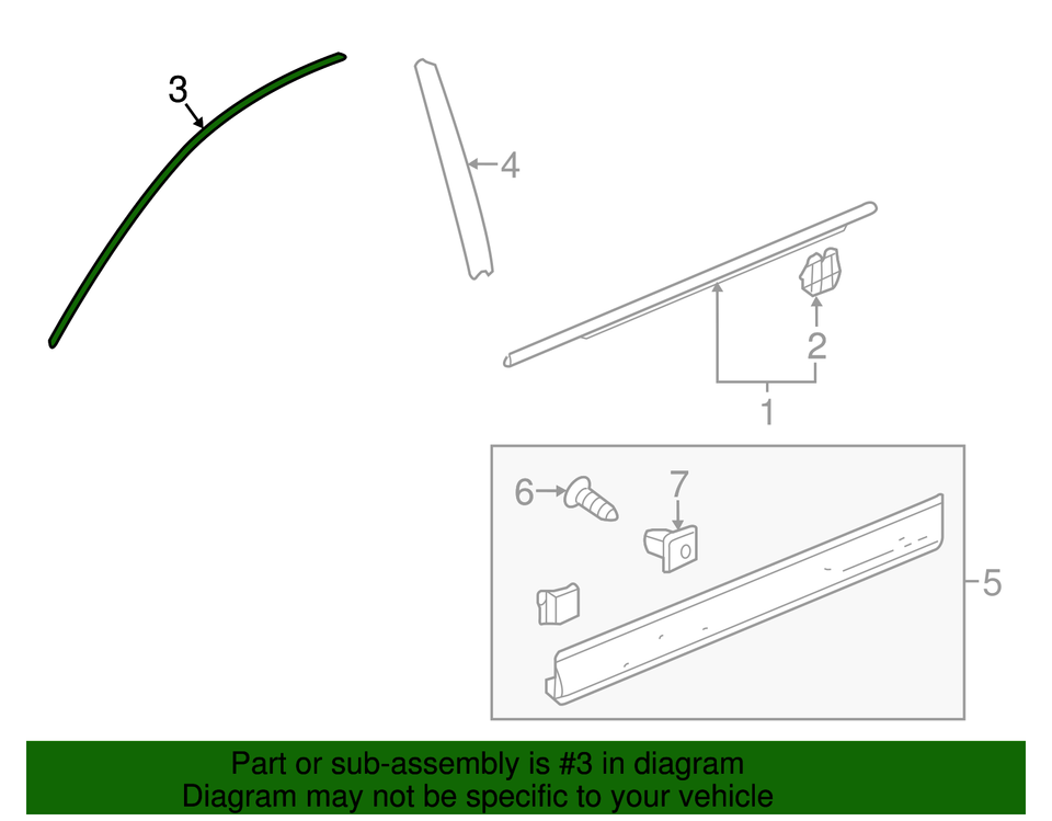 Genuine 2012-2016 Honda CR-V - Molding Assembly R Front Door Sash ...