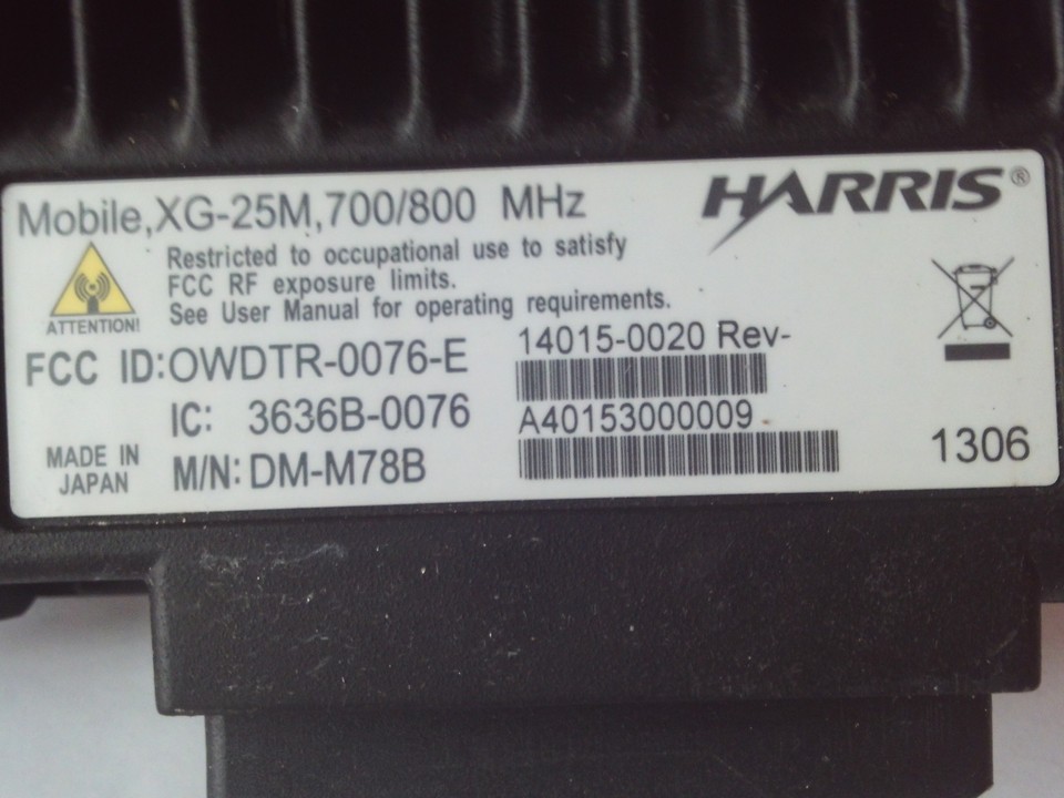 Harris XG-25M / DM-M78B P25 Trunking 700 / 800 MHz Two Way Radio | eBay