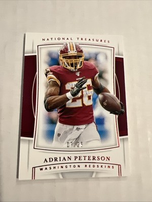 2019 Panini National Treasures - Adrian Peterson #45 Jersey Number Red ...