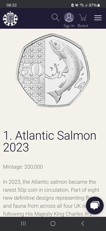 Rare 50p Coin Collection, the 2023 Atlantic Salmon | eBay UK