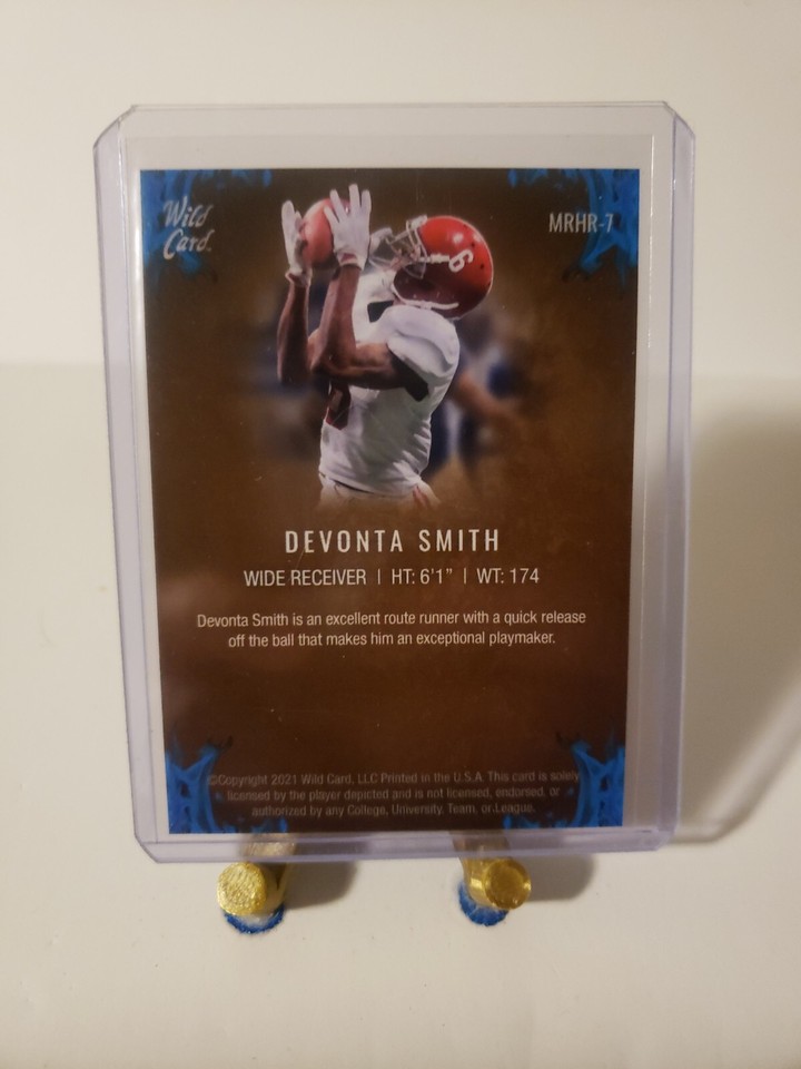 DeVonta Smith RC Blue 2021 Wild Card Matte Black #MRHR-7 | eBay