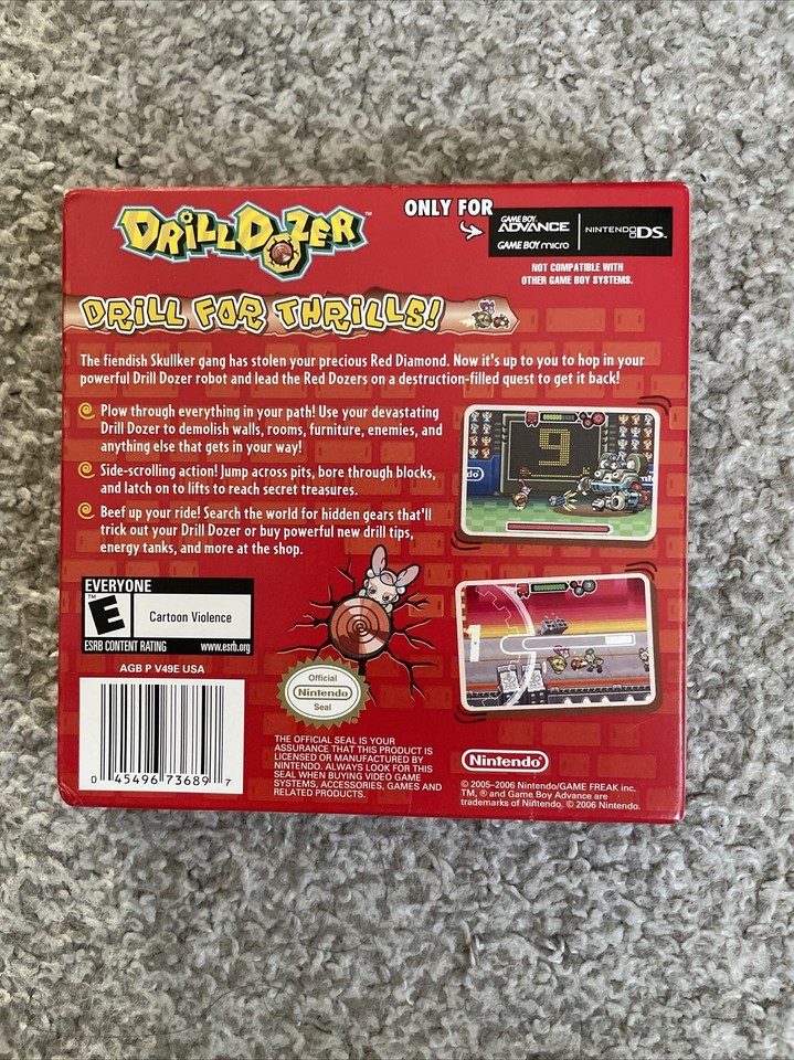 Drill Dozer Nintendo GameBoy Advance GBA Box & Inserts NO GAME NO ...