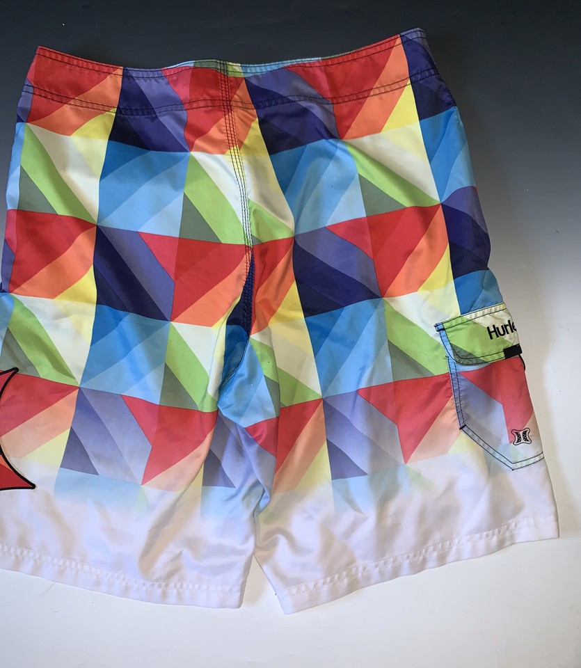 Hurley international 1990s Mens Sz 34 Waist diamonds Board Shorts ...