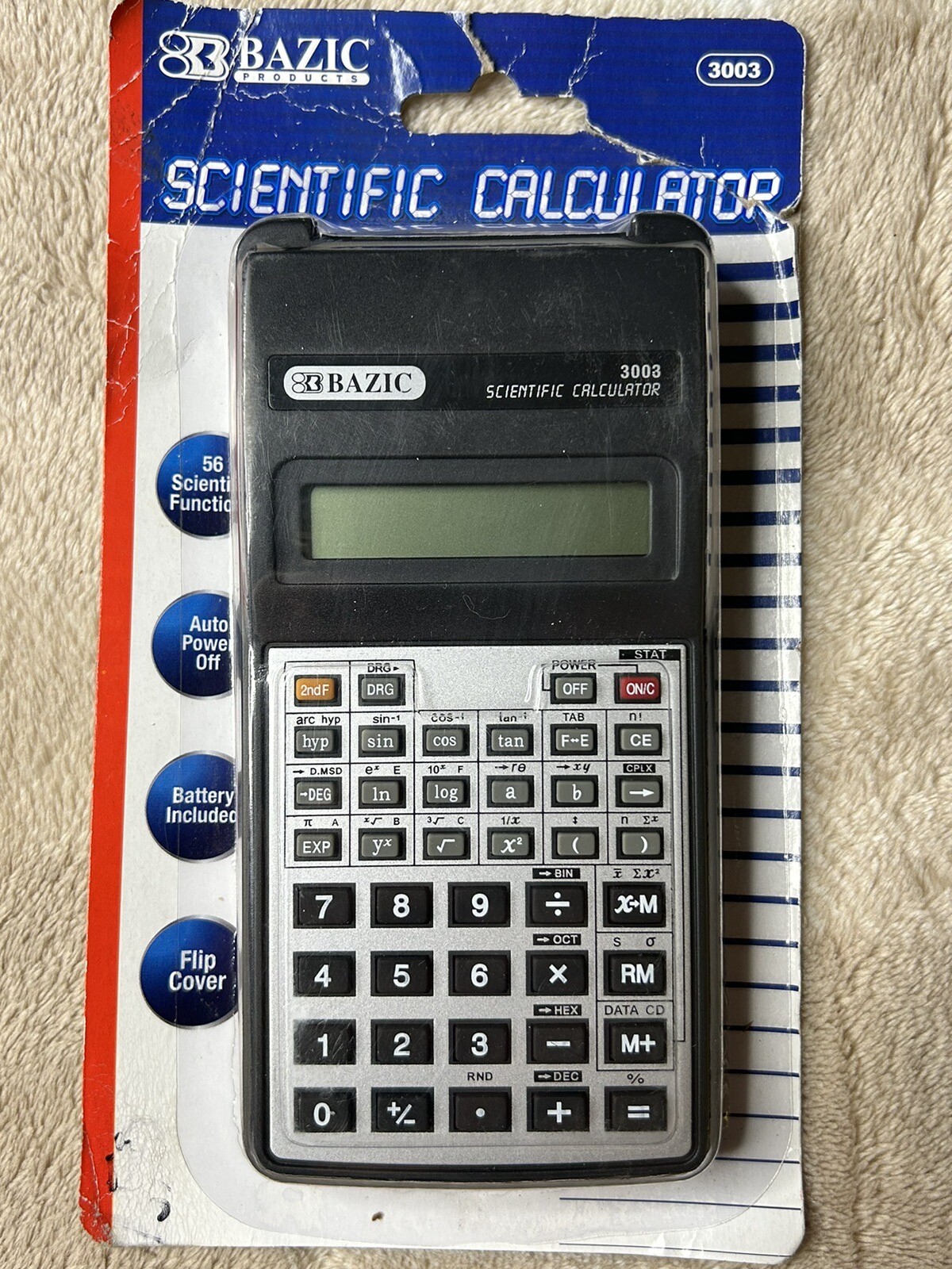 Bazic Products Scientific Calculator 56 Functions Flip Cover 3003 ...