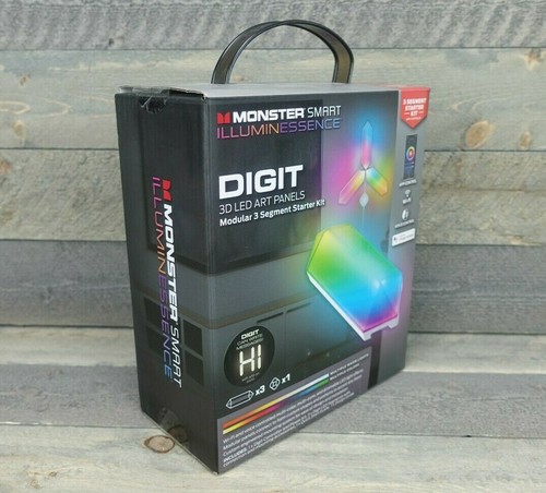 Monster DIGIT 3 Panel LED 3D Art Smart Modular Panels Starter Kit - NEW ...