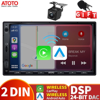ATOTO F7WE Car Stereo HD Rearview Camera input GPS Bluetooth 7in 2Din ...