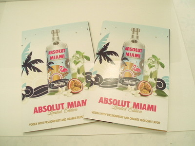 Lot of Two LIMITED EDITION Absolut Miami Vodka recipe booklets. Nice ...