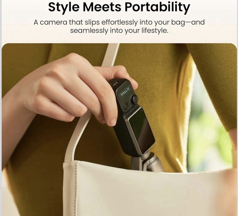 Xtra Muse 4K/120fps Vlogging Camera 1” CMOS Pocket Cam 3-Axis Gimbal ...