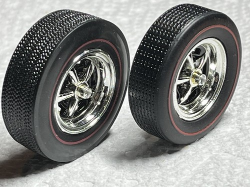 1/18 4 CHROME MAGNUM 500 WHEELS RED LINE TIRES REARS BIGGER THAN FRONTS ...