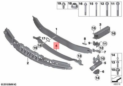 Genuine BMW Hybrid F30 F31 F35 316d Carrier Bumper Front Bottom ...