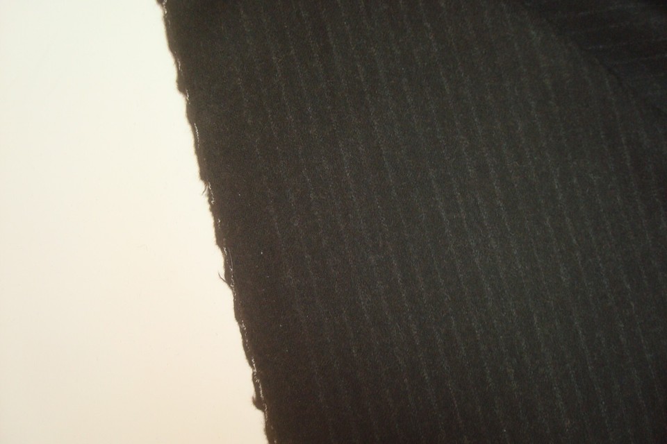 3.9 yds Luxury Wool Flannel Fabric 120s Suiting 9.5 oz Dk Brown Stripe ...