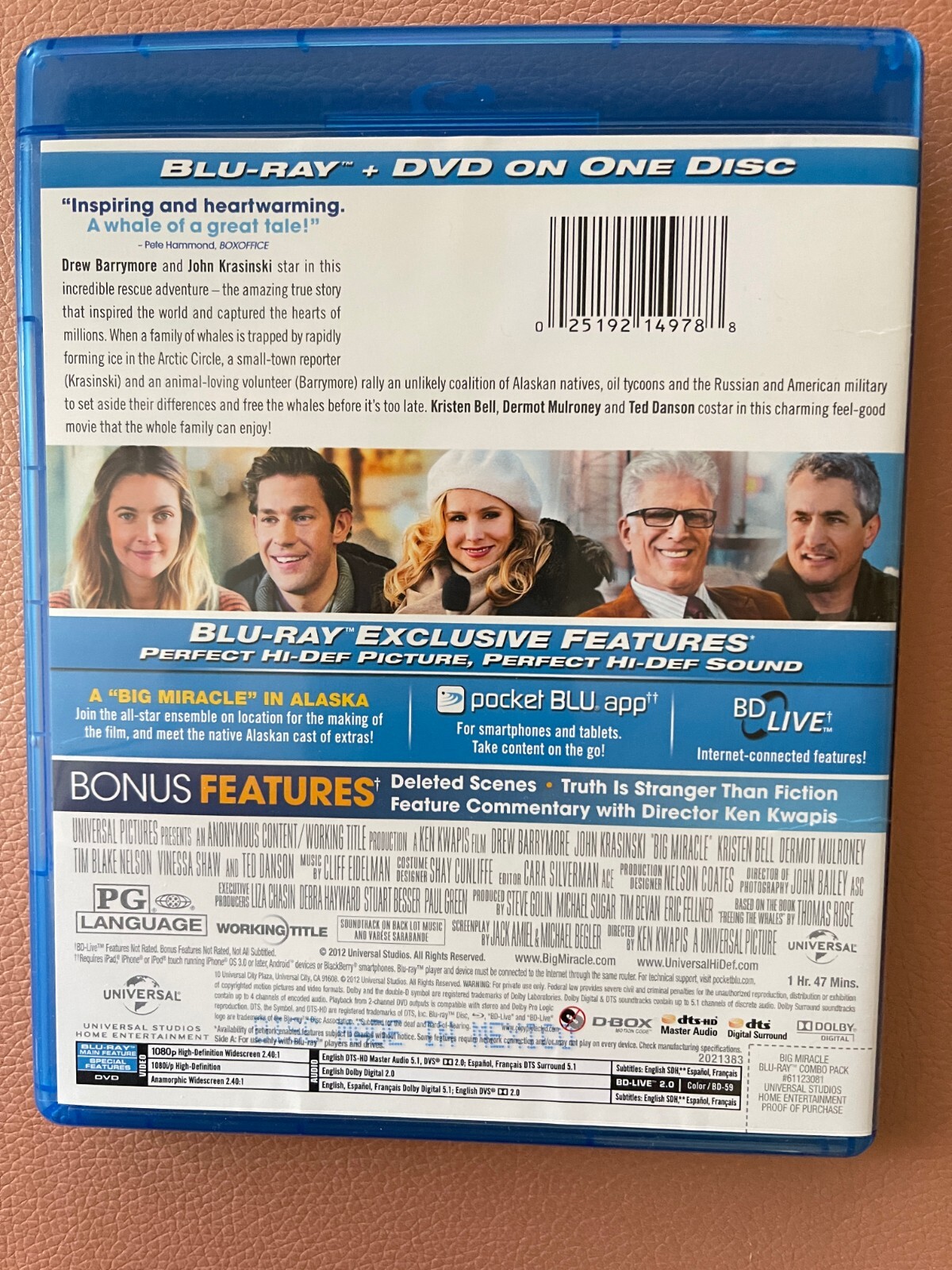 Big Miracle (Blu-ray / DVD, 2012, Widescreen) Drew Barrymore John Krasinski 25192149788| eBay