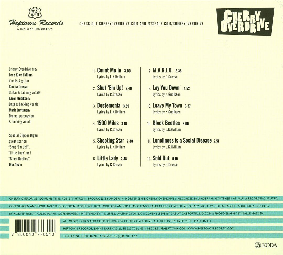 CHERRY OVERDRIVE GO PRIME TIME, HONEY! NEW CD 7350010770510 | eBay