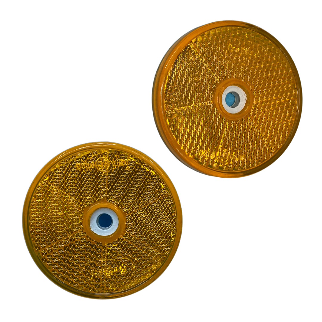2 X NARVA PROPLAST 60mm ROUND AMBER REFLECTORS. VINTAGE STYLE. | eBay