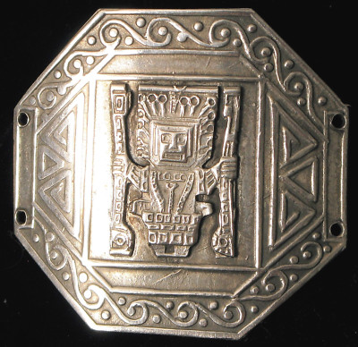 VINTAGE STERLING SILVER MAYAN AZTEC MEXICAN THEMED SUN GOD BROOCH ...
