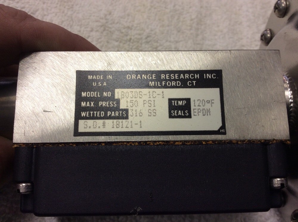 Orange Research Inc. 1803DS-1C-1 150 PSI 120F Differential Pressure ...