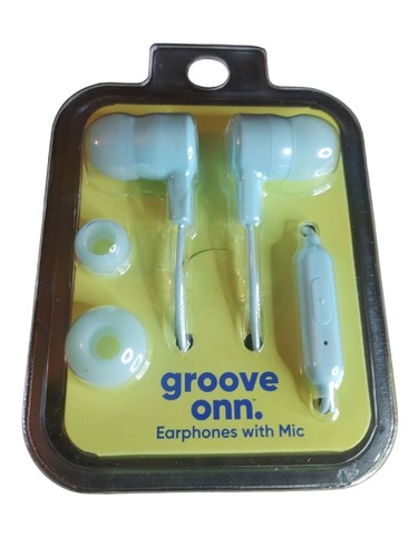 Groove Onn. Corded Earphones Earbuds With Mic & Ear Tips Mint | eBay