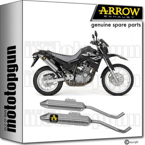 ARROW EXHAUST O DOUBLE SILENCERS THUNDER ALUMINIUM YAMAHA XT 660 R 2005 ...