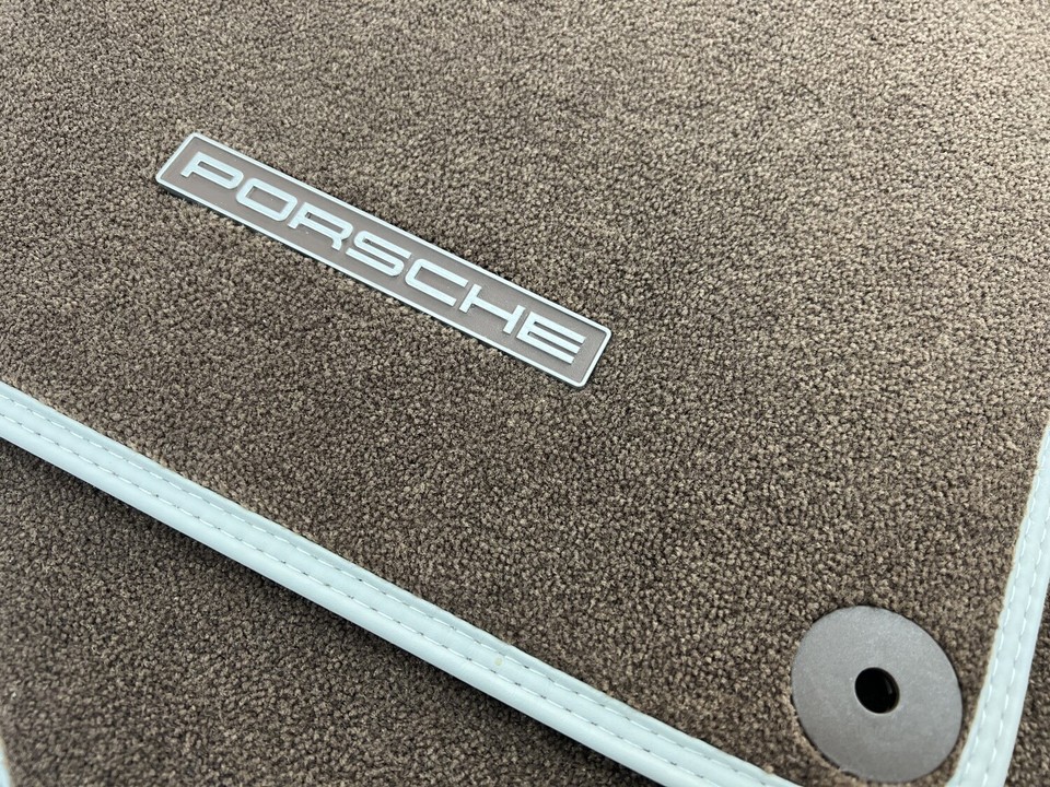 OEM Porsche Floor Mats Velour Brown 911 992 Original Leather Carpet ...