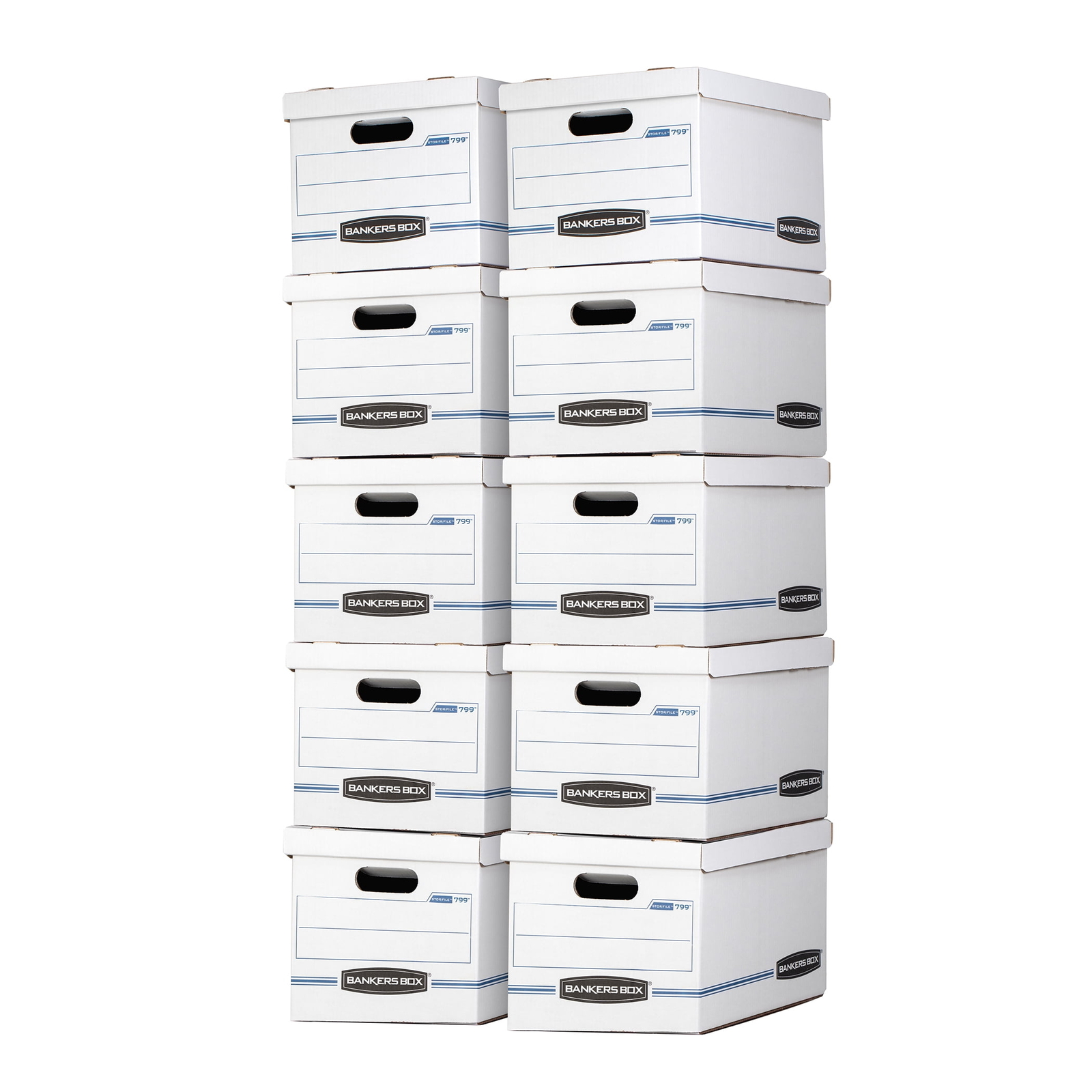 Bankers Box 79910 File Storage Box with Lids - White, 10 Pack for sale ...