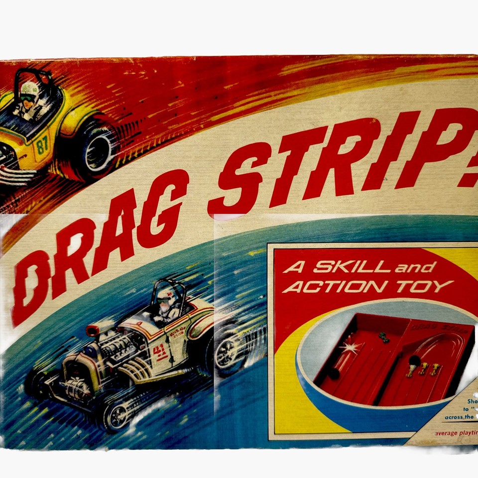 VINTAGE Milton Bradley DRAG STRIP BOARD GAME COMPLETE Killer Race Car ...