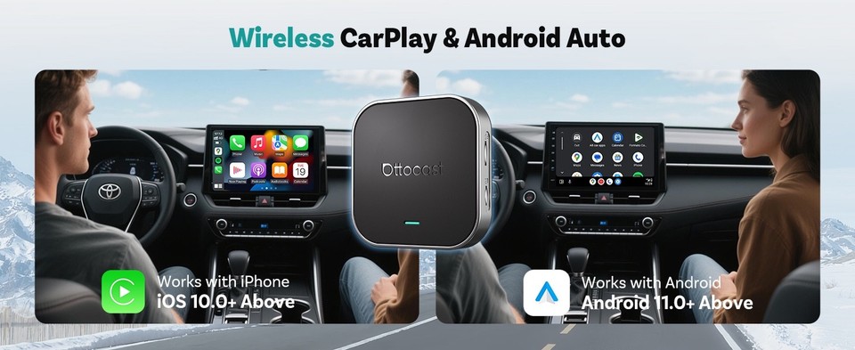 (4G+64GB) Ottocast E2 Video Palyer Wireless CarPlay AI Magic Box w ...