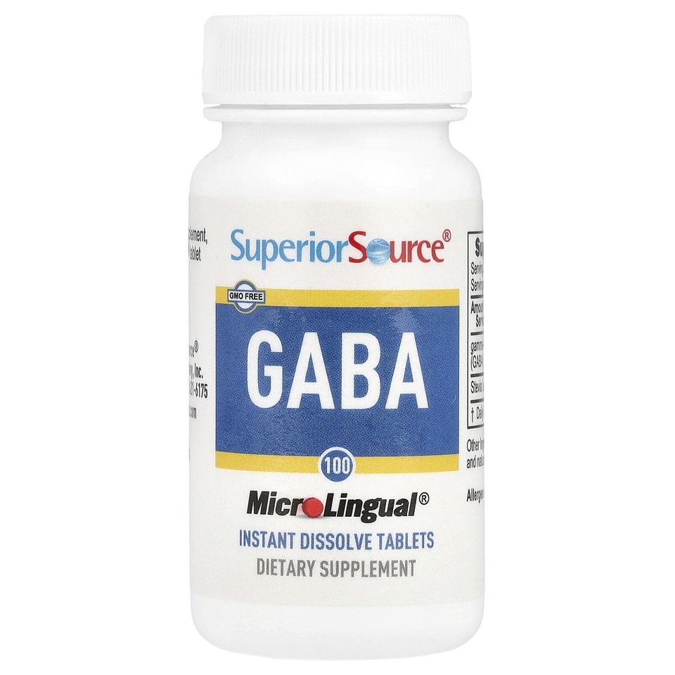 GABA, 100 mg, 100 MicroLingual® Instant Dissolve Tablets | eBay